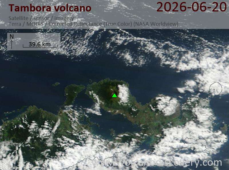 Latest Satellite Images of Tambora Volcano | VolcanoDiscovery