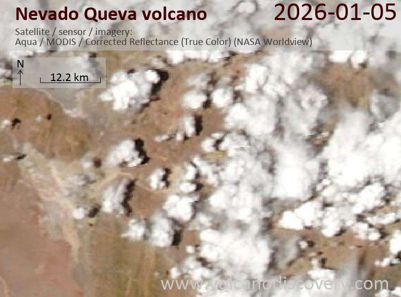 Latest satellite images of Nevado Queva volcano | VolcanoAdventures