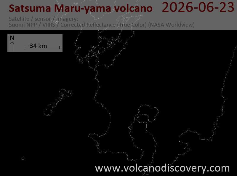 Latest satellite images of Satsuma Maru-yama volcano | VolcanoAdventures
