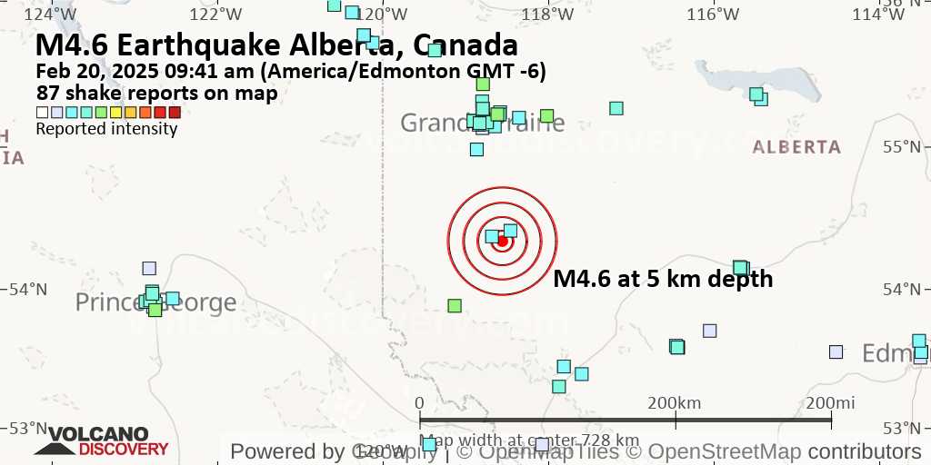Moderate Mag. 4.7 Earthquake - Municipal District of Greenview No. 16 ...