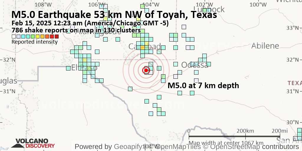 Map Of Volcanoes In Texas