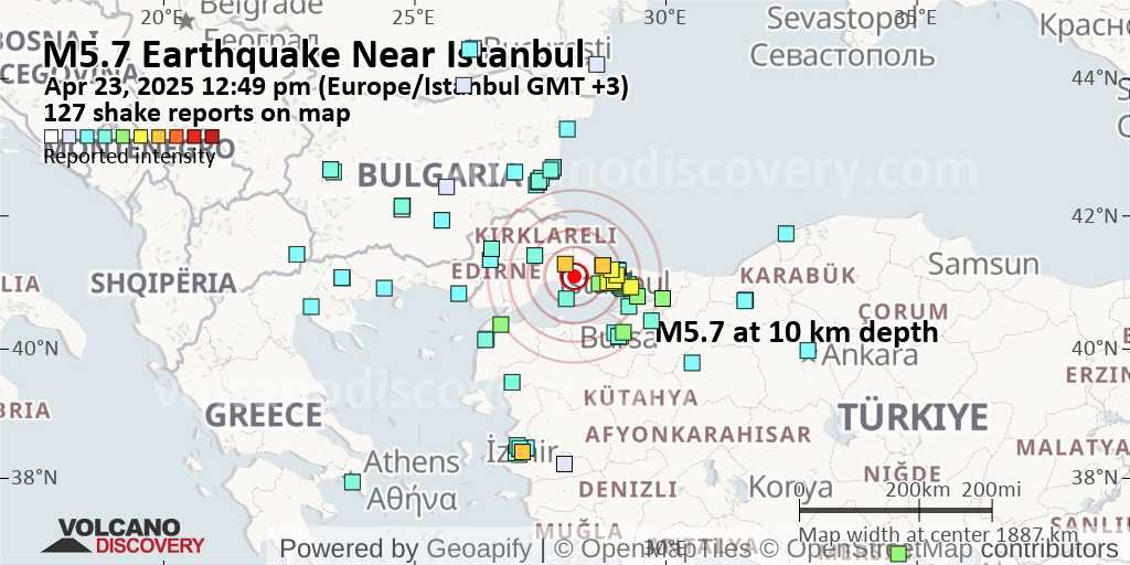 Very Strong Mag. 6.2 Earthquake - Sea of Marmara, Tekirdag, 28 km South ...