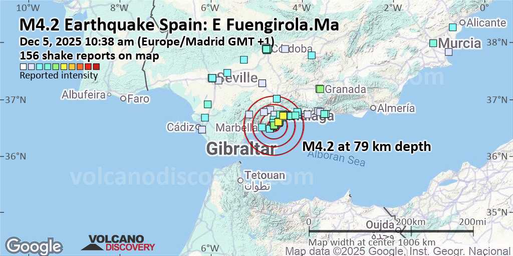 Moderate Mag. 4.9 Earthquake - 3.1 km Southeast of Fuengirola, Malaga ...