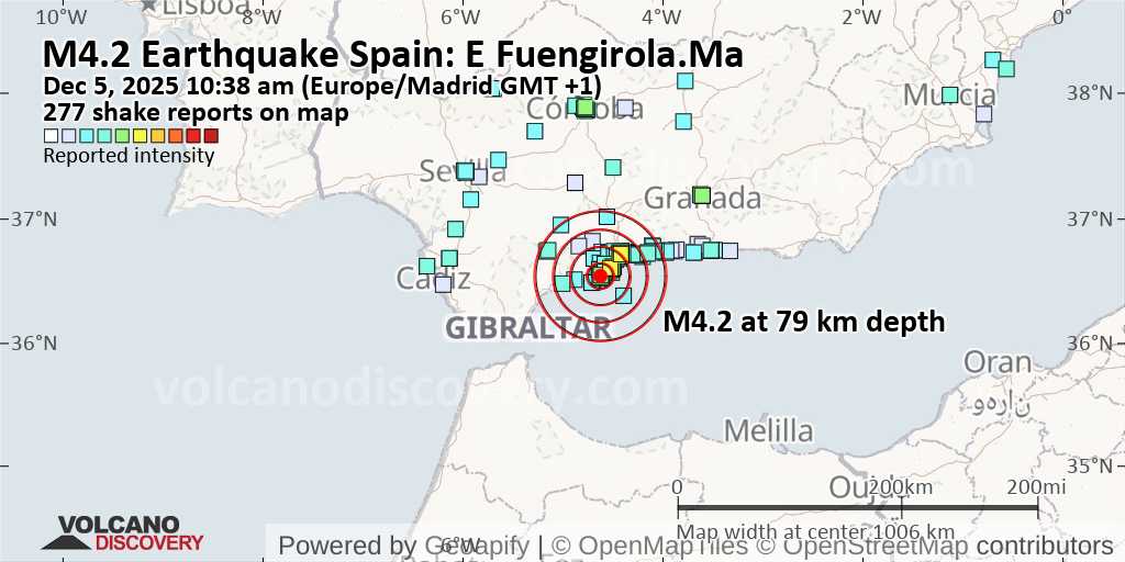 Moderate Mag. 4.9 Earthquake - 3.1 km Southeast of Fuengirola, Malaga ...