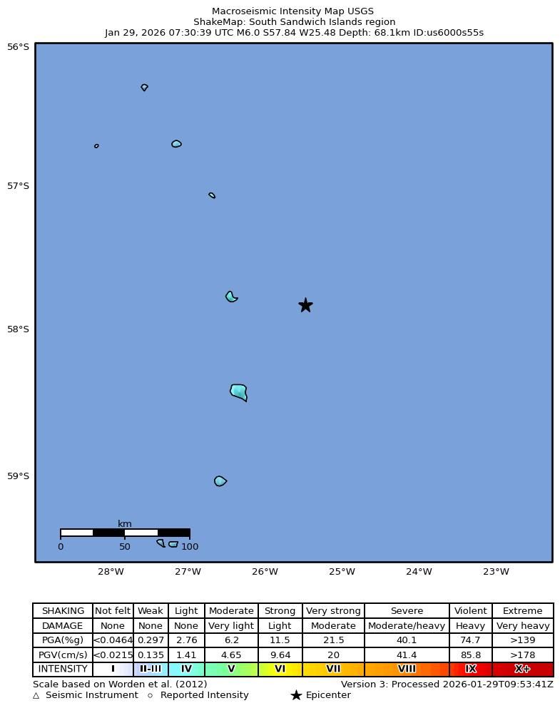 Very Strong Mag. 6.0 Earthquake - South Sandwich Islands Region on ...