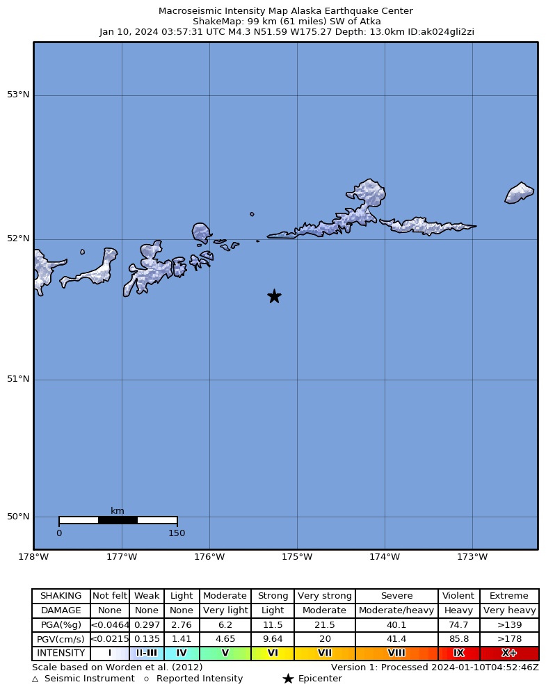 Quake Info: Moderate Mag. 4.8 Earthquake - North Pacific Ocean, 64 mi ...