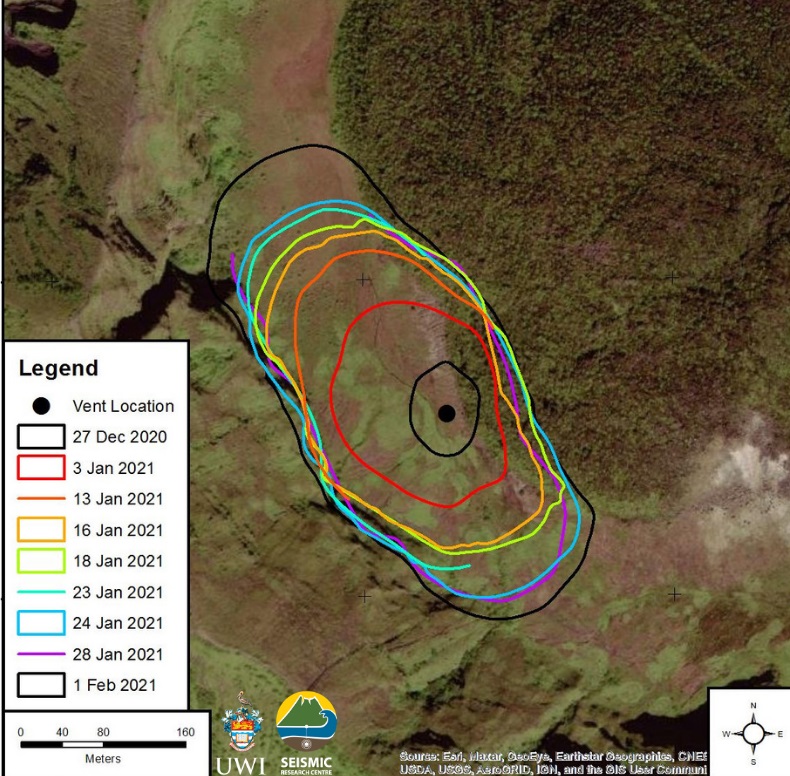 Soufrière St. Vincent volcano (West Indies, St. Vincent): gas ...
