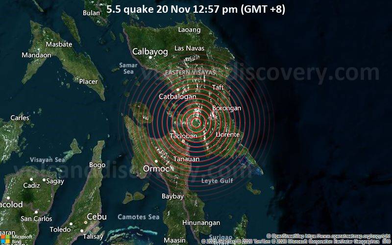 Strong Mag. 5.1 Earthquake - Province of Samar, 22 km North of ...