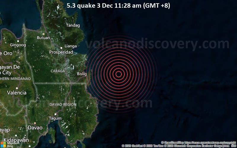 Magnitude 5.3 Earthquake Strikes Near Bislig City, Surigao del Sur ...