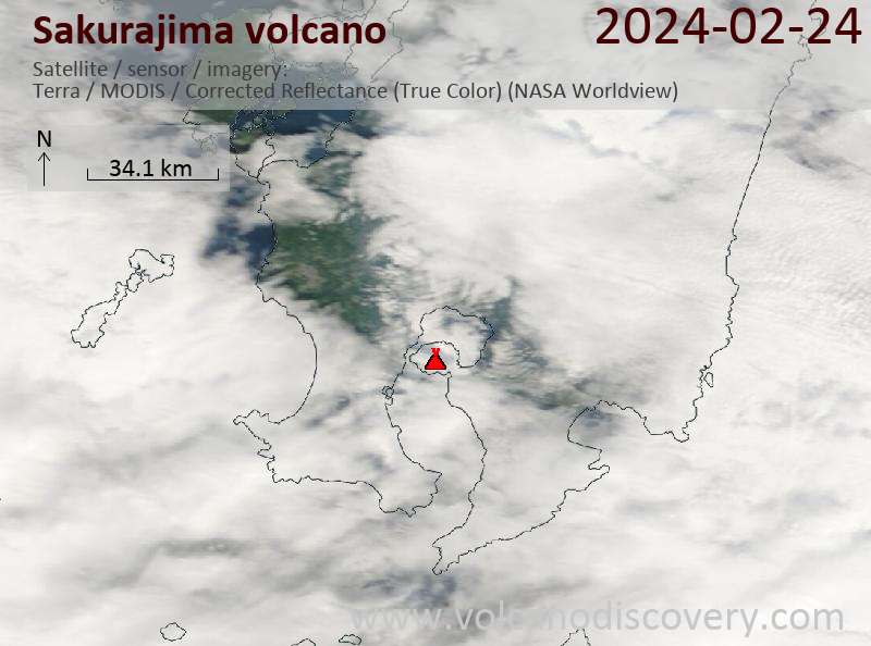Sakurajima Volcano Volcanic Ash Advisory: EXPLODED AT 20240224/0834Z ...