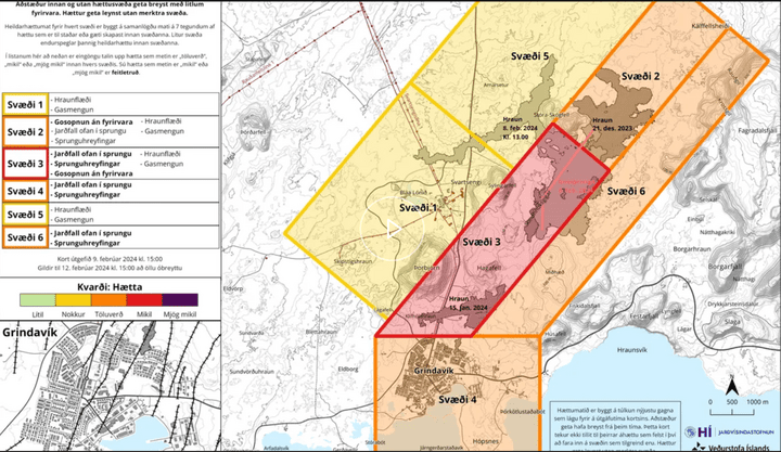 Reykjanes Volcano Update: Updated Hazard map Within Zones ...