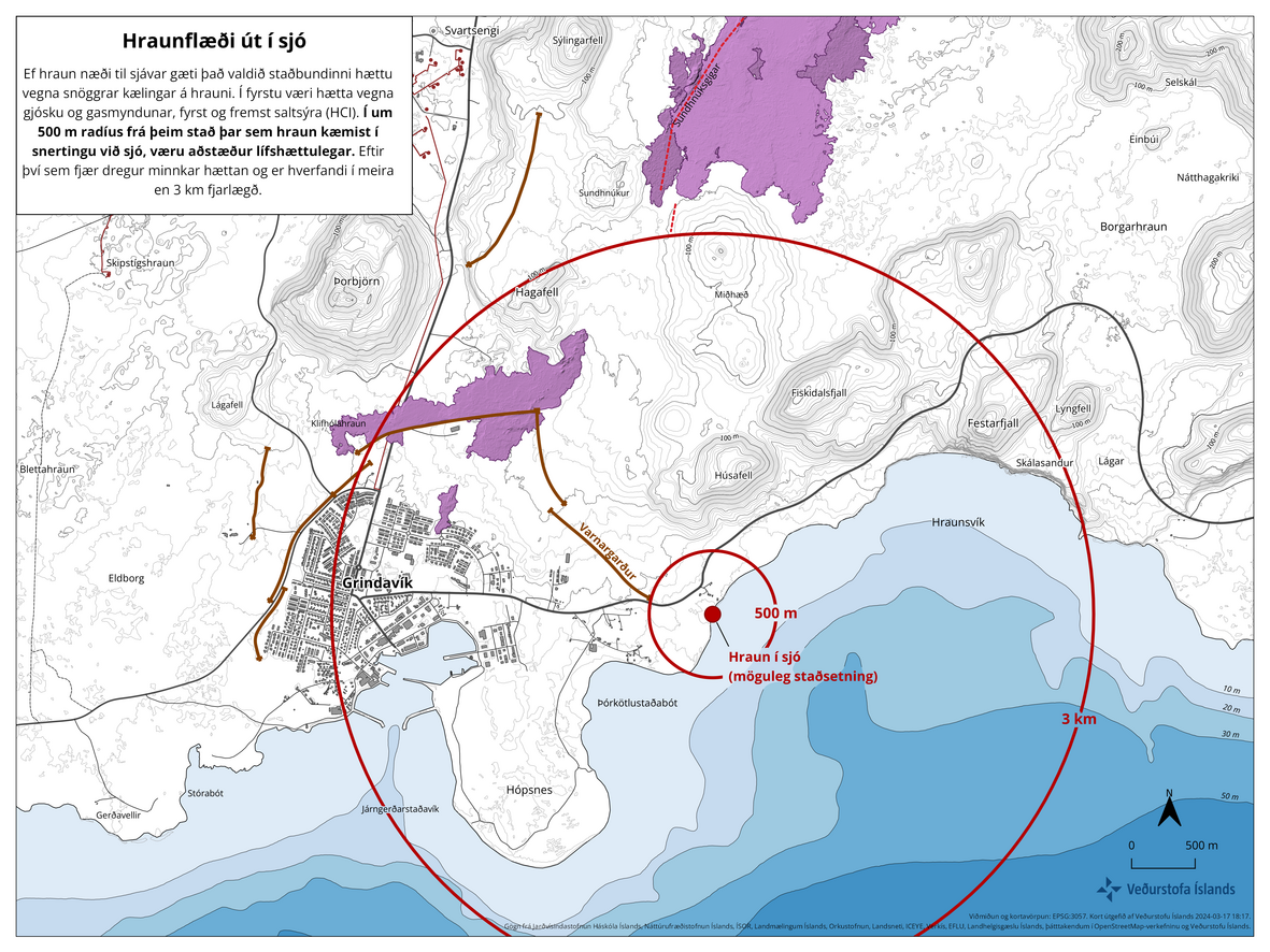 Reykjanes volcano update: New hazard map | VolcanoDiscovery
