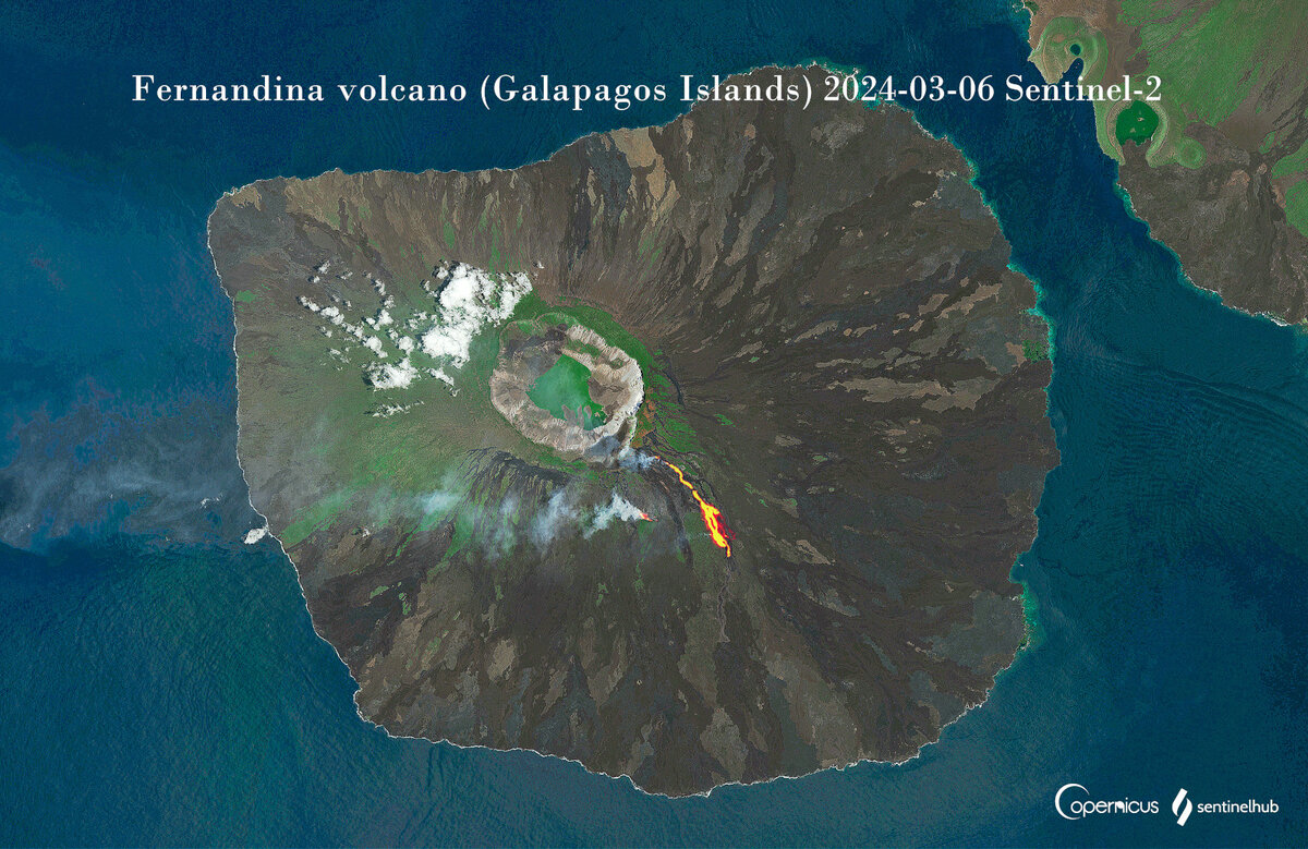Fernandina Volcano (Galápagos Islands): Lava Flow Eruption Continues ...