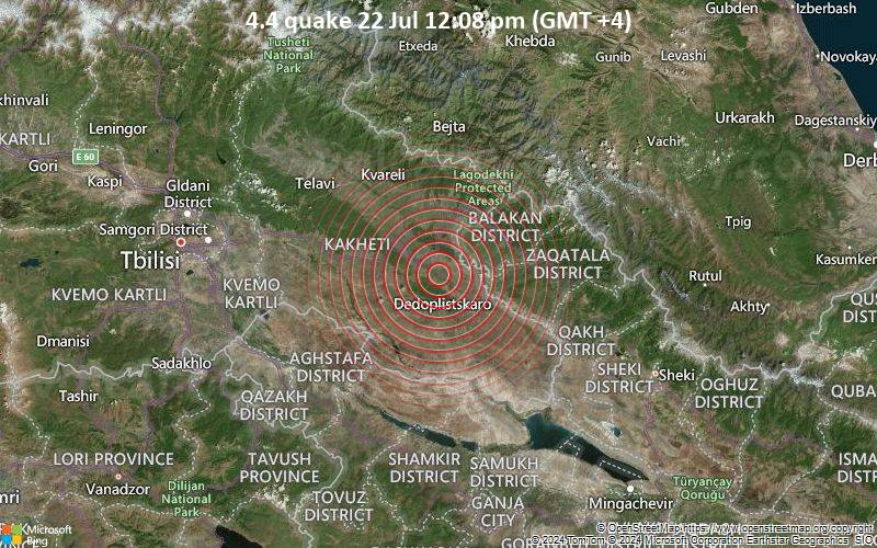 Moderate 4.4 Quake Hits Near Telavi, Kakheti, Georgia | VolcanoAdventures