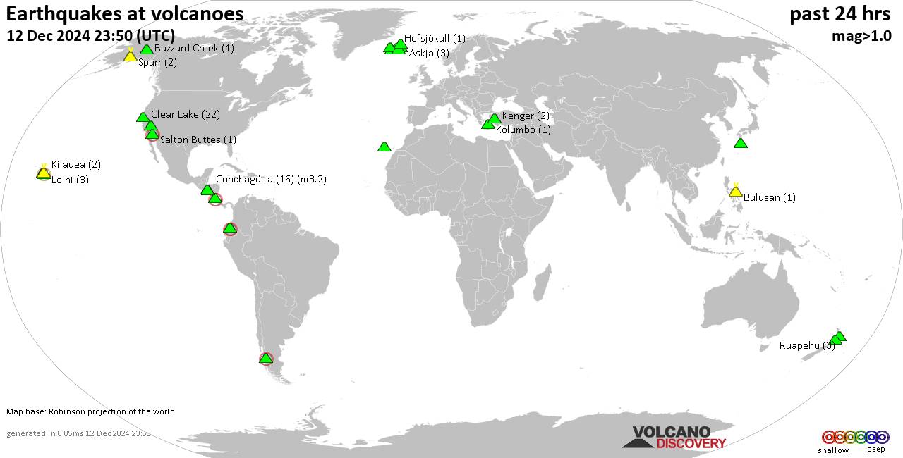 Volcano Earthquake Report for Thursday, 12 Dec 2024 | VolcanoDiscovery