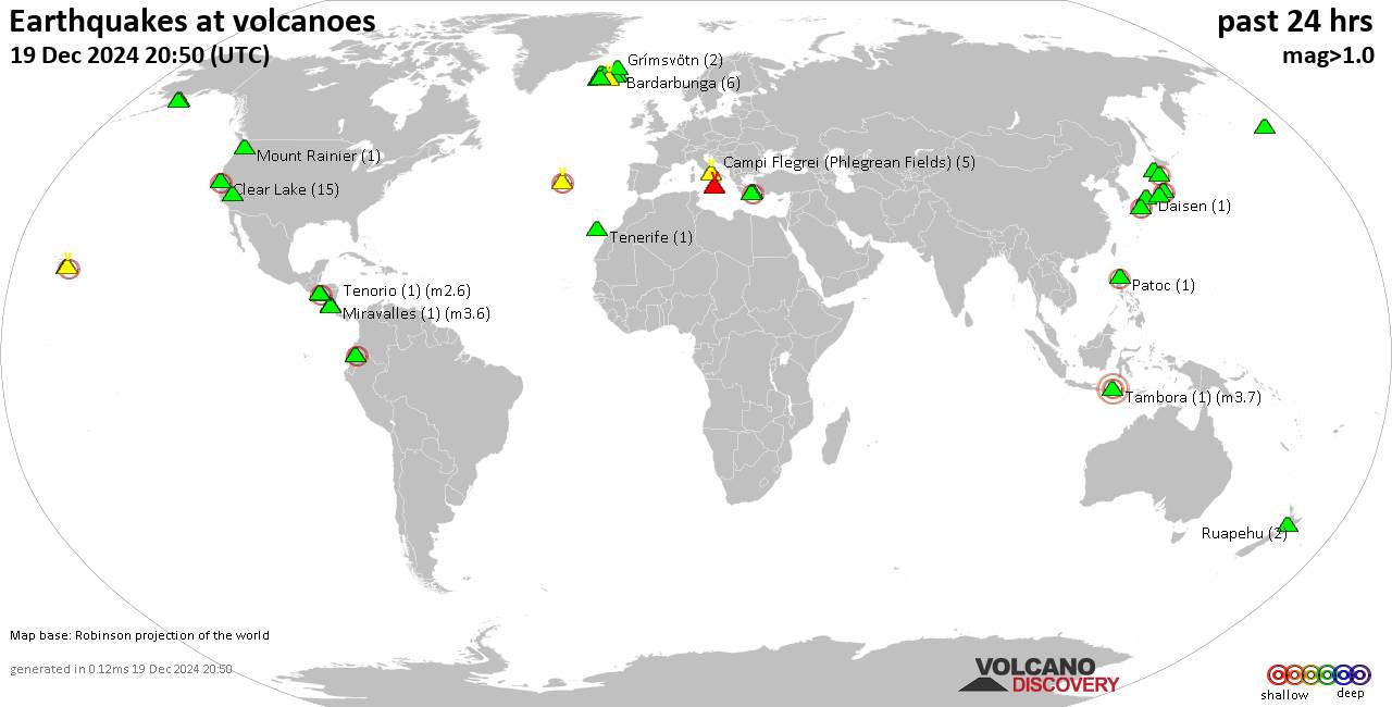 Volcano Earthquake Report for Thursday, 19 Dec 2024 | VolcanoDiscovery