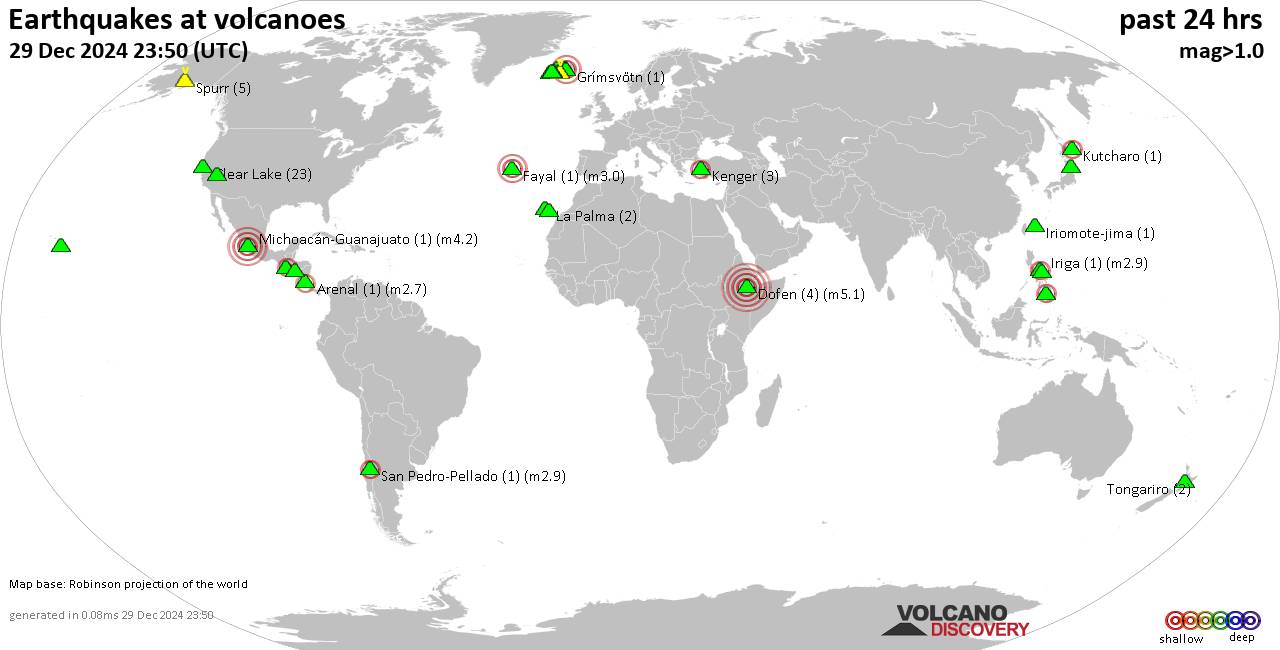 Volcano Earthquake Report for Sunday, 29 Dec 2024 | VolcanoDiscovery