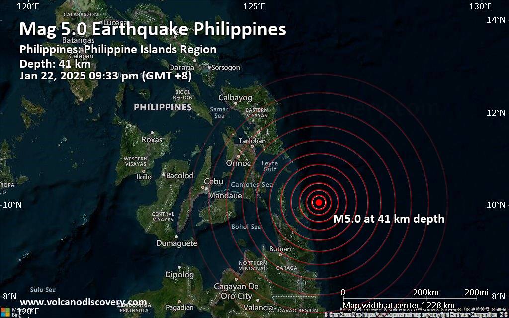 Significant Earthquake of Magnitude 5.0 Just Reported 52 km Northeast ...