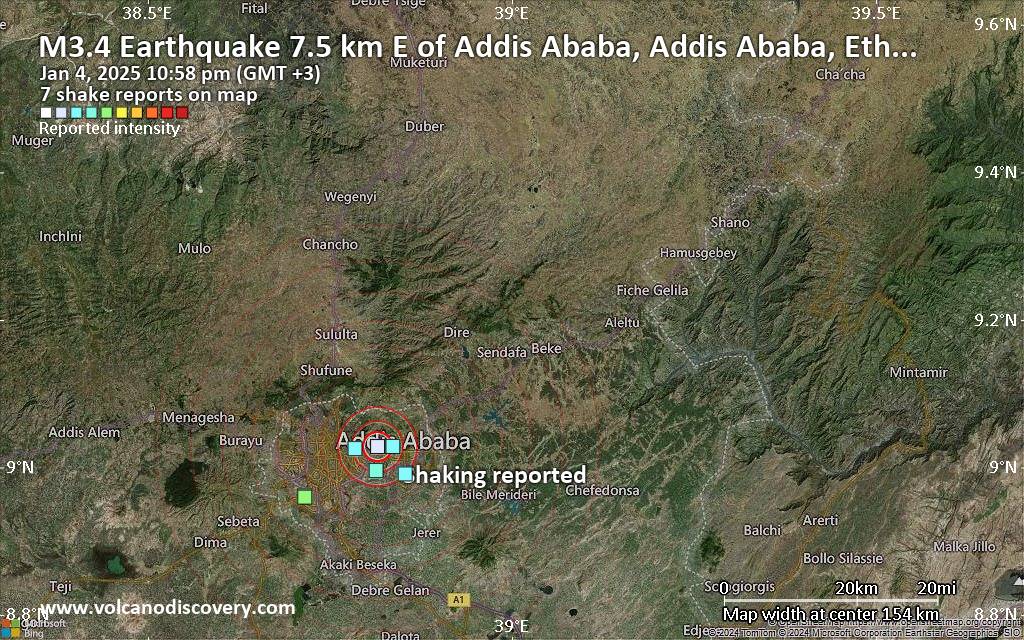 Strong Mag. 5.0 Earthquake - 35 km N of Āwash, Ethiopia, on Saturday ...