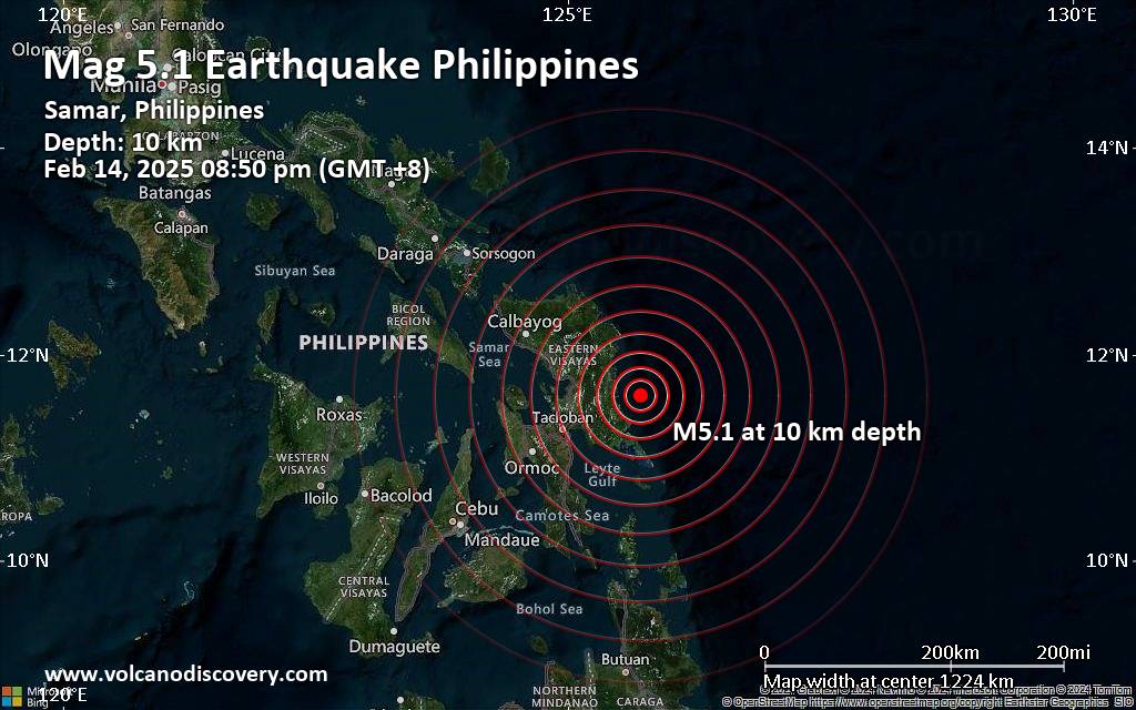 Strong Mag. 5.3 Earthquake - 37 km NE of Llorente, Philippines, on ...
