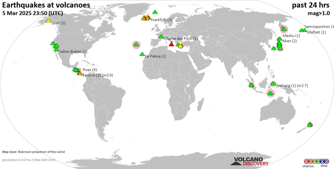 Volcano Earthquake Report for Wednesday, 5 Mar 2025 | VolcanoDiscovery