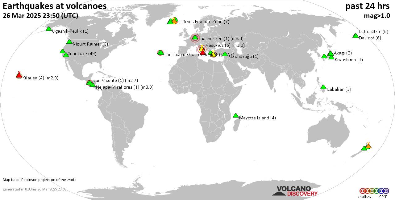 Volcano Earthquake Report for Wednesday, 26 Mar 2025 | VolcanoDiscovery