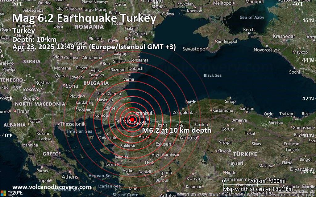 Very Strong Mag. 6.2 Earthquake - Sea of Marmara, Tekirdag, 28 km South ...