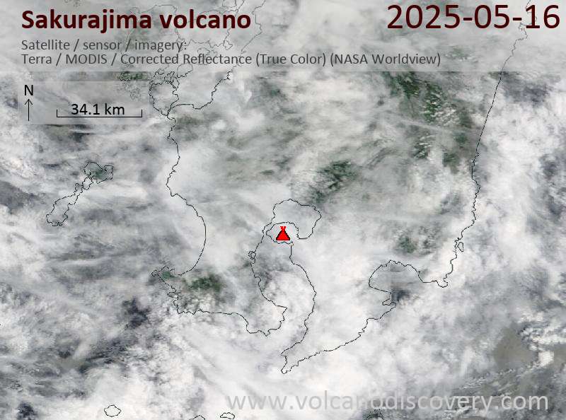 Sakurajima Volcano Volcanic Ash Advisory: EXPLODED AT 20250516/0424Z ...