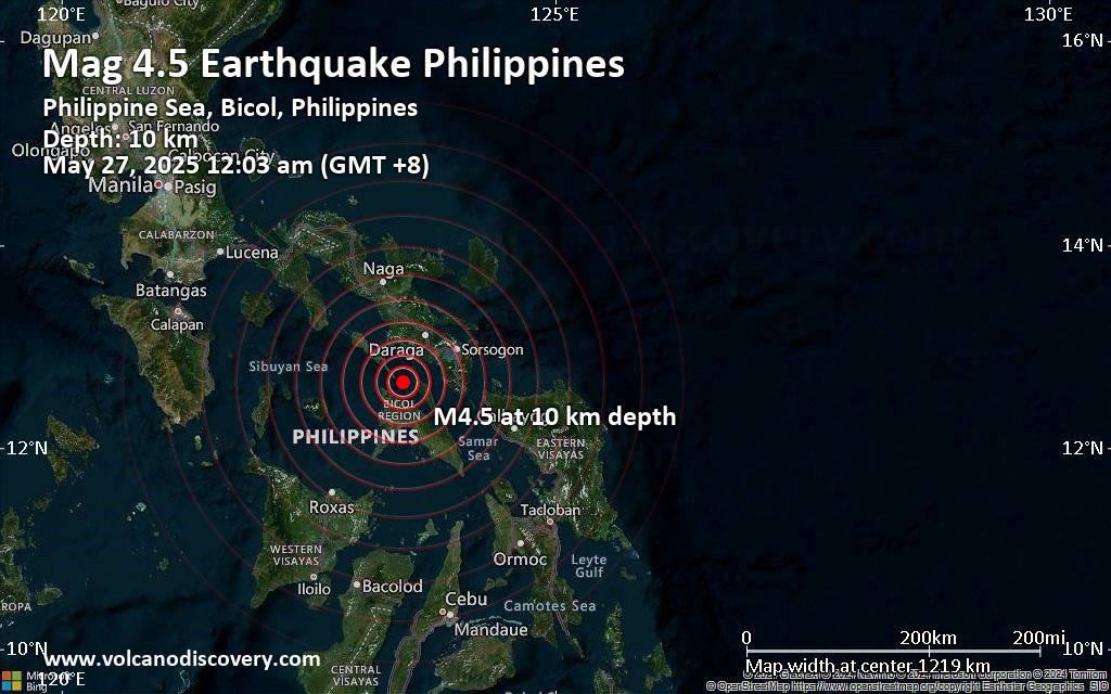 World Earthquake Report for Monday, 26 May 2025 | VolcanoDiscovery