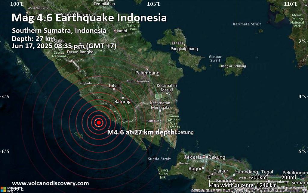 Moderate Earthquake of Magnitude 4.6 Just Reported 107 km Southwest of ...