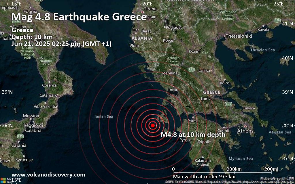 Magnitude 4.8 Earthquake Strikes Near Argostoli, Kefallonia, Ionian ...