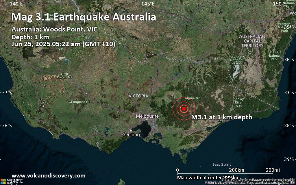 Magnitude 3.1 Earthquake Strikes Near Kevington, Mansfield, Victoria ...