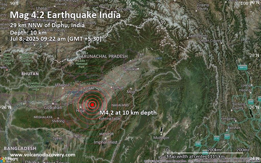 Moderate Earthquake of Magnitude 4.5 Just Reported 78 km Southeast of ...