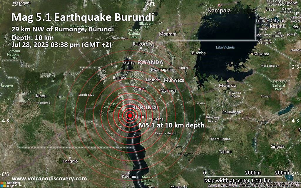 Significant Earthquake of Magnitude 5.1 Just Reported 29 km Northwest ...