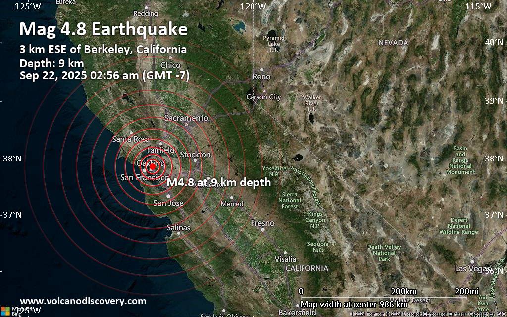 Magnitude 4.8 Earthquake Strikes Near Berkeley, Alameda County ...