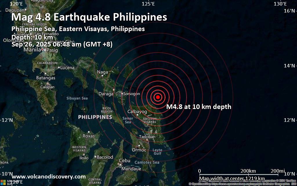 Moderate Mag. 4.6 Earthquake - Philippine Sea, 28 km Northeast of ...
