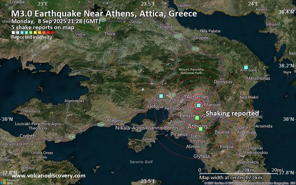 Seismic-like Event, Possible Earthquake, Reported few Minutes ago Near ...