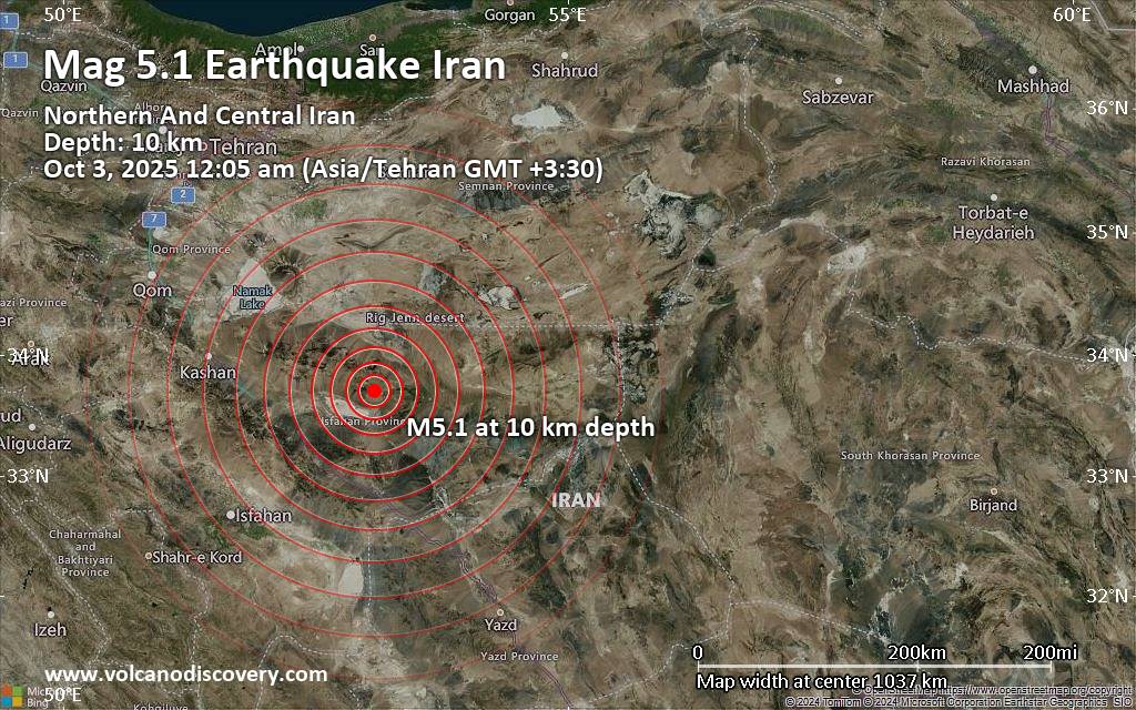 Significant Earthquake of Magnitude 5.1 Just Reported 75 km Northeast ...
