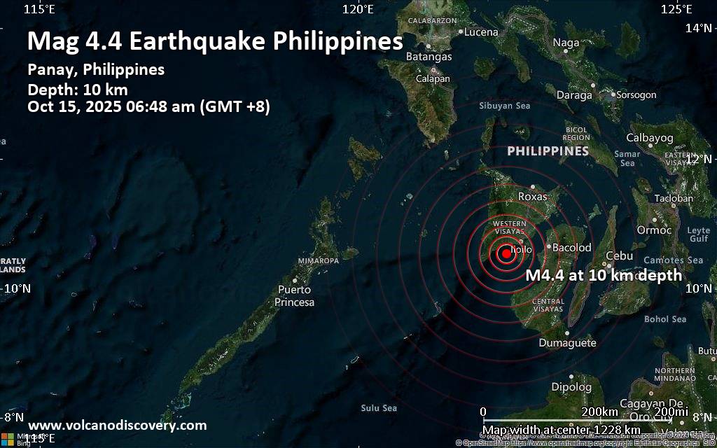 Moderate Mag. 4.4 Earthquake - 32 km Southwest of Iloilo City, Province ...