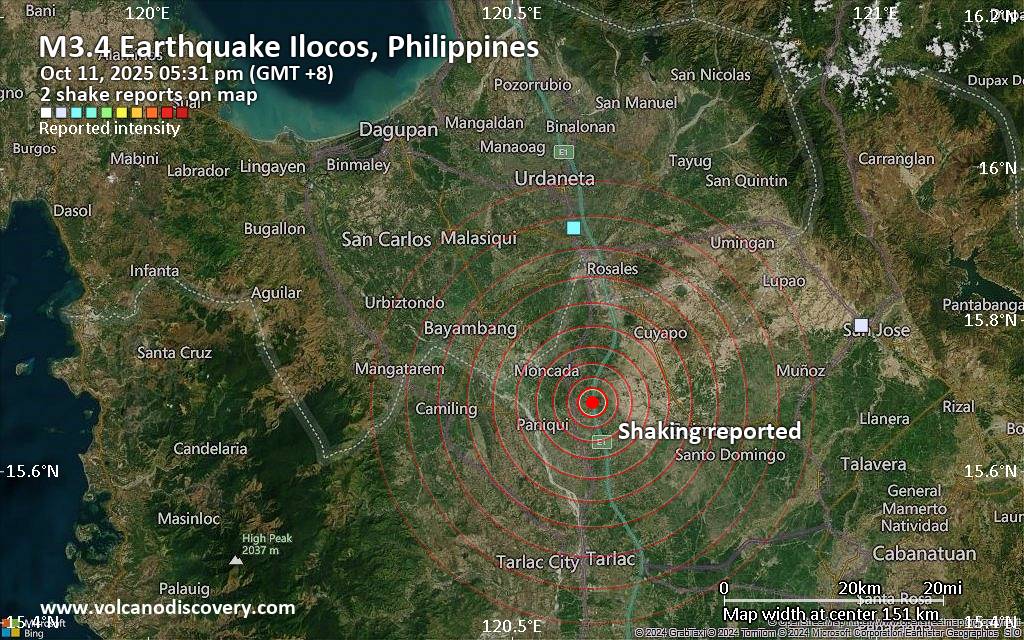 Seismic-like Event, Possible Earthquake, Reported few Minutes ago Near ...