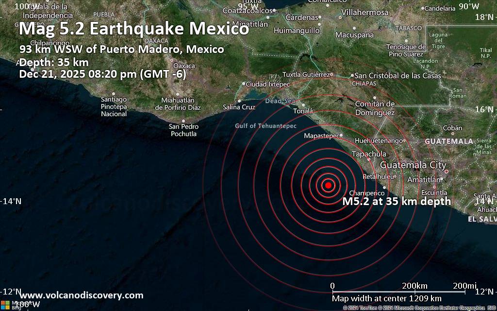 Significant Earthquake of Magnitude 5.2 Just Reported 118 km Southwest ...