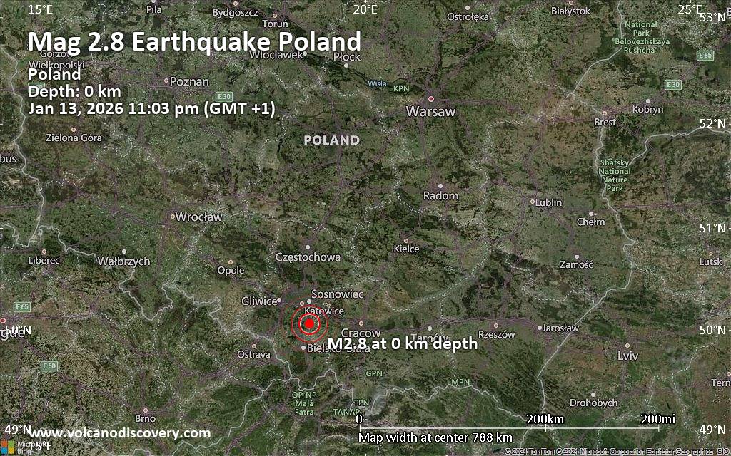 Magnitude 2.8 Earthquake Strikes Near Oswiecim, Oświęcim County, Lesser ...