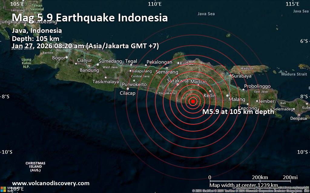 Moderate yet Deep 5.9 Quake Hits Near Ponorogo, Kabupaten Ponorogo ...