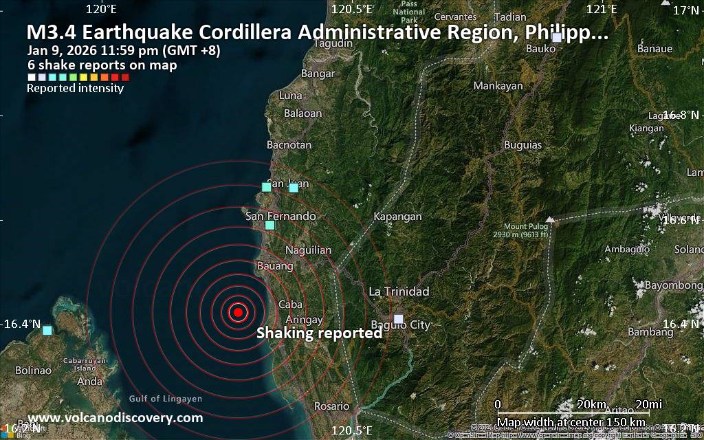 Seismic-like Event, Possible Earthquake, Reported few Minutes ago Near ...