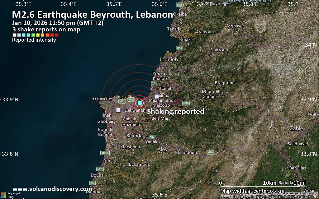Seismic-like Event, Possible Earthquake, Reported few Minutes ago Near ...
