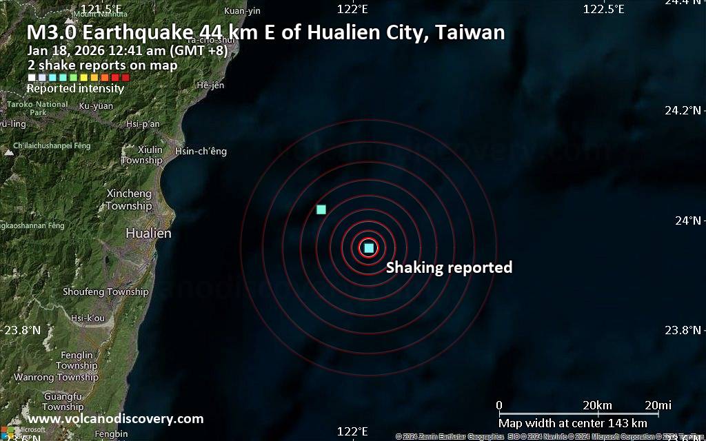 Seismic-like Event, Possible Earthquake, Reported few Minutes ago Near ...