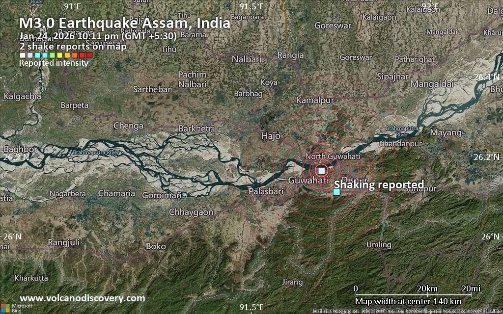 Seismic-like Event, Possible Earthquake, Reported few Minutes ago Near ...