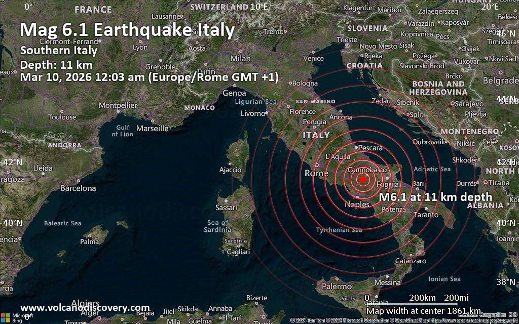 Significant 6.1 Quake Hits Near Campobasso, Province of Campobasso ...