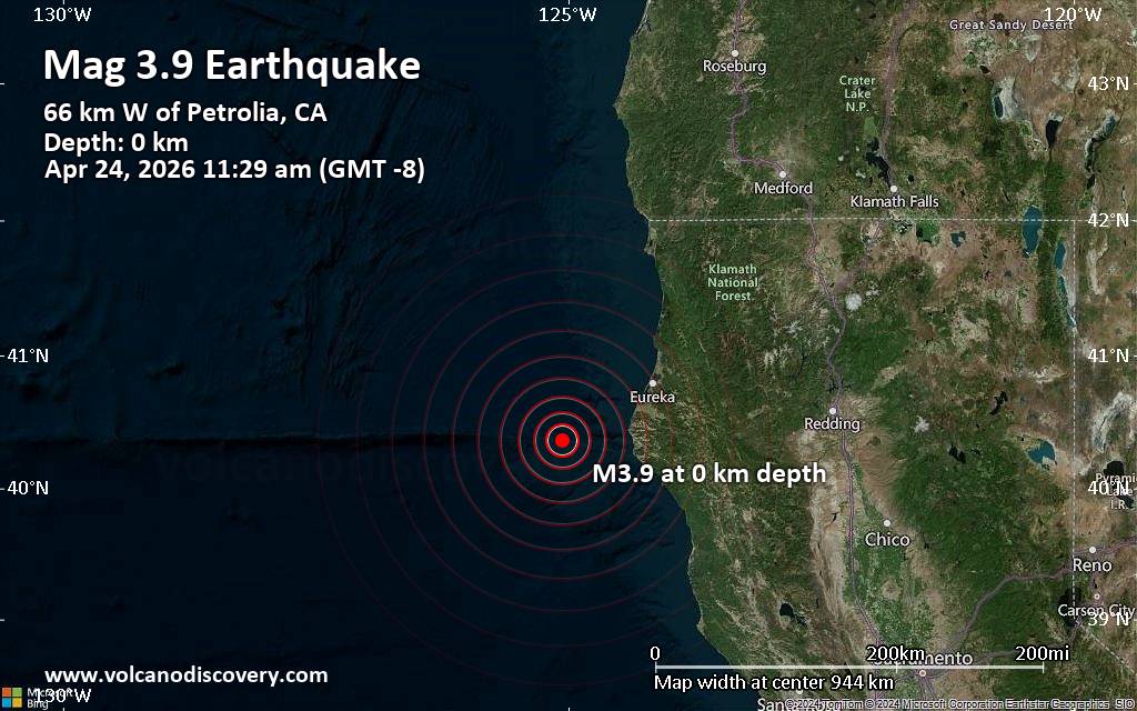Magnitude 3.9 Earthquake Strikes Near Eureka, Humboldt County ...
