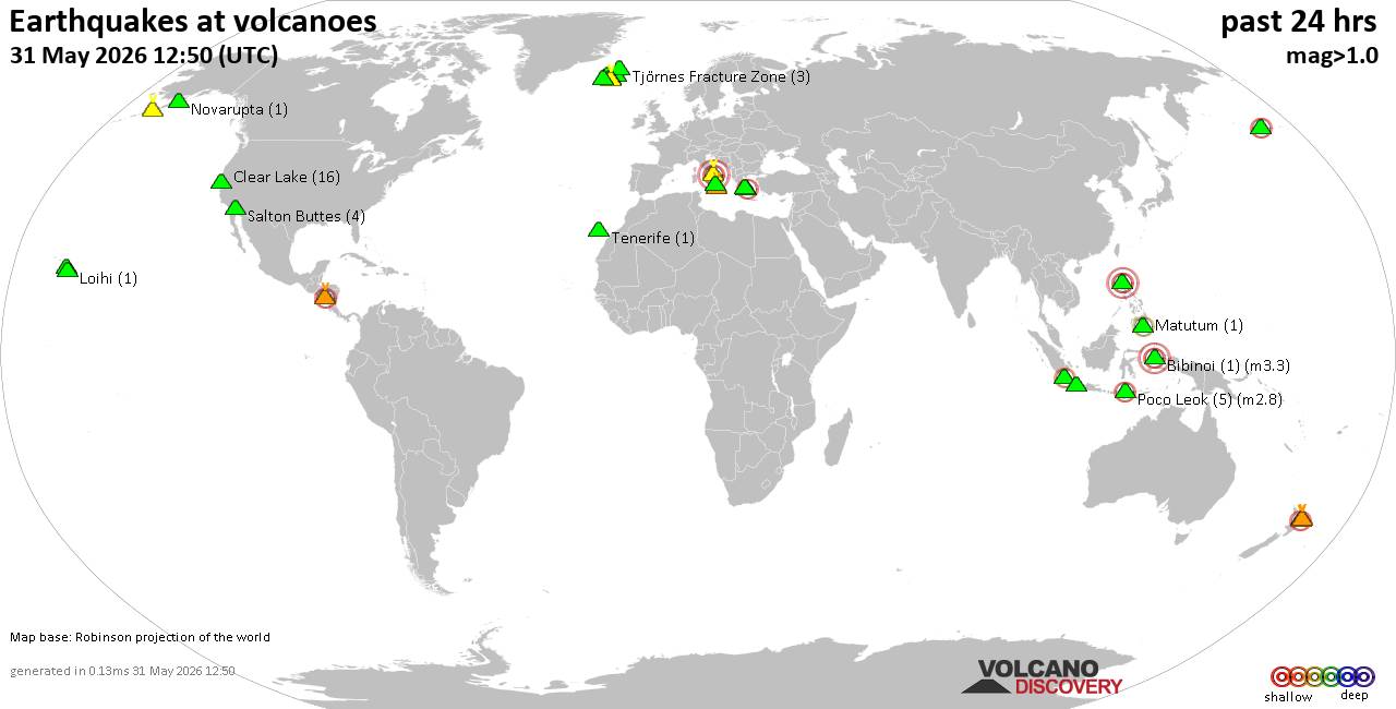 Volcano Earthquake Report for Sunday, 31 May 2026 | VolcanoDiscovery